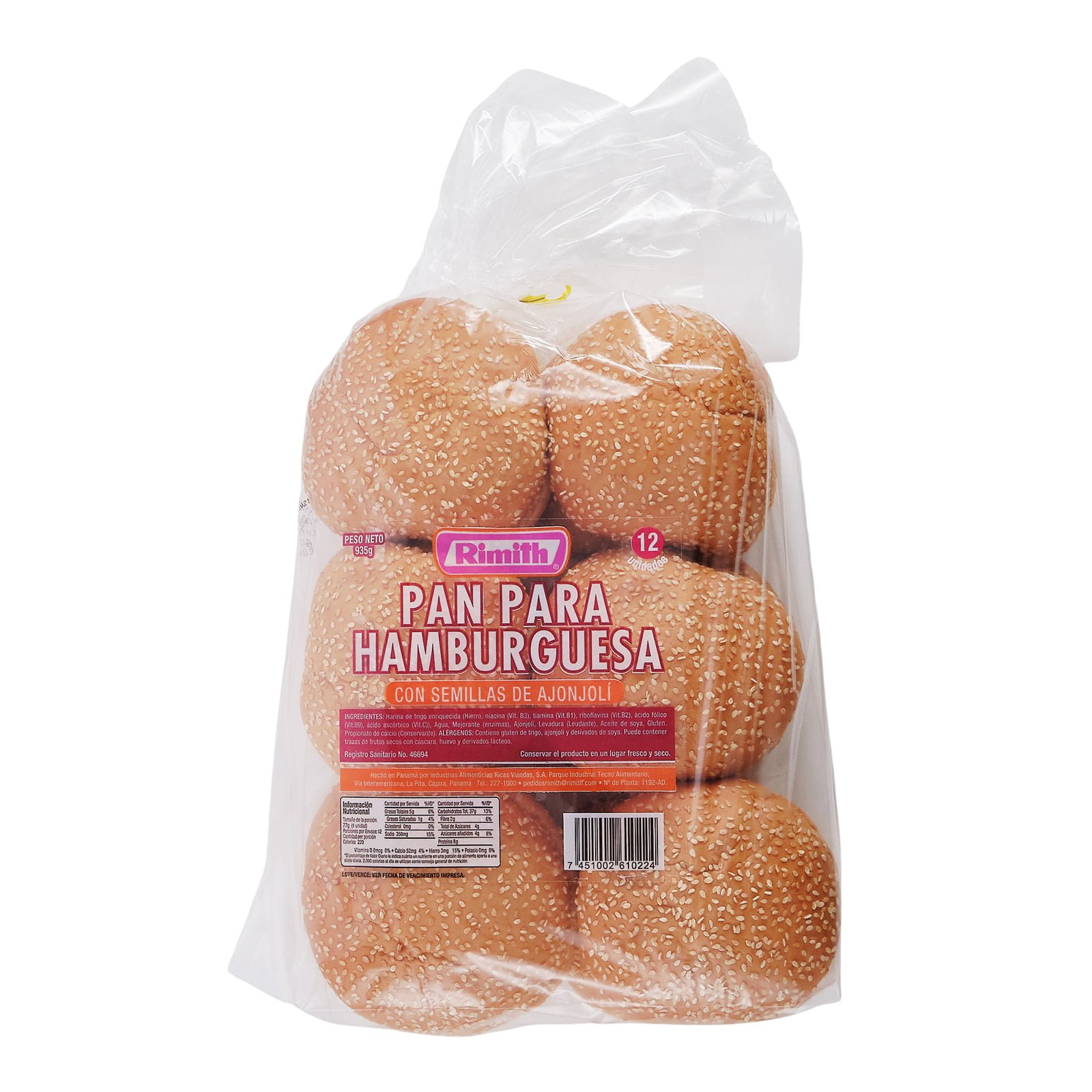 PAN RIMITH HAMBURGUESA 12U – Iris Panama
